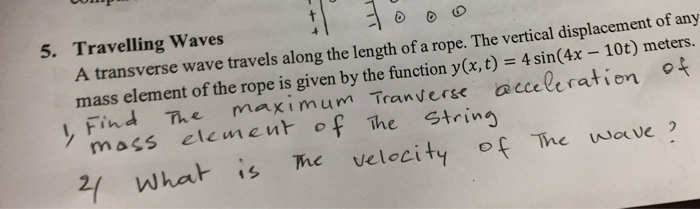 Solved A transverse wave travels along the length of a rope. | Chegg.com