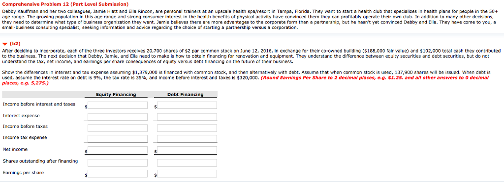 Solved Comprehensive Problem 12 (Part Level Submission) | Chegg.com