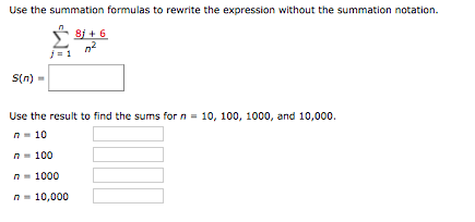 Solved Use the summation formulas to rewrite the expression | Chegg.com