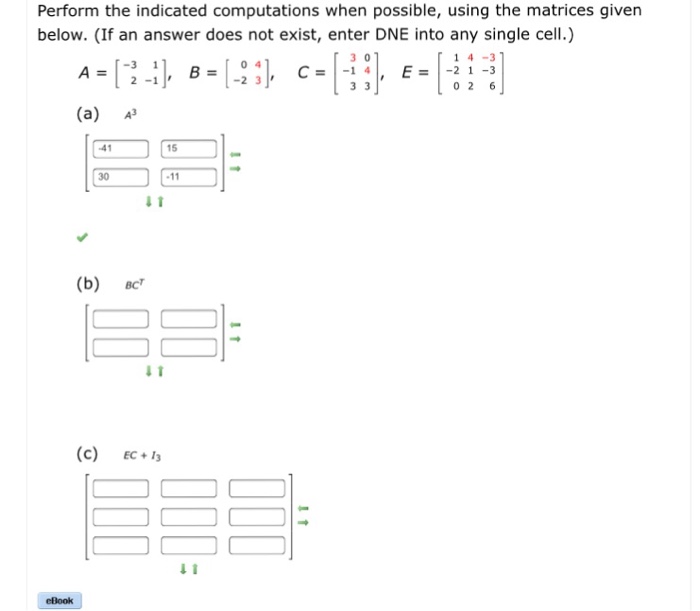 Solved Perform the indicated computations when possible, | Chegg.com