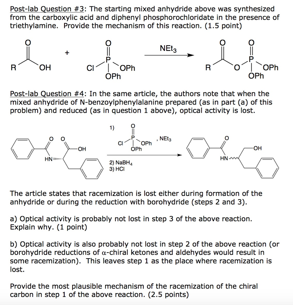 Solved Post-lab Question #1: Provide the structures of all | Chegg.com