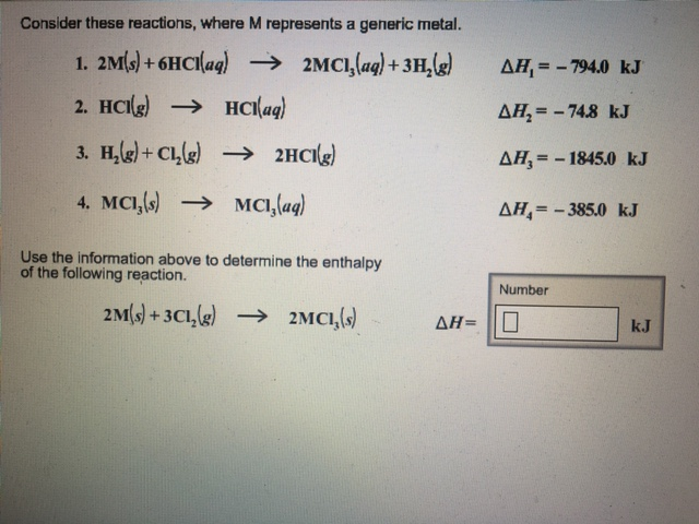 Solved Consider these reactions, where M represents a | Chegg.com