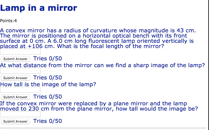Solved Lamp in a mirror Points:4 A convex mirror has a | Chegg.com