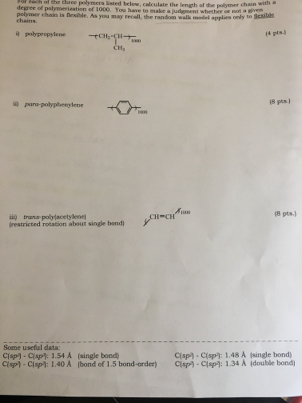 Solved calculate the chain length of the polymer chain with | Chegg.com