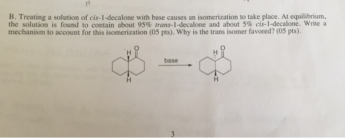 Solved Treating a solution of cis-1-decal one with base | Chegg.com