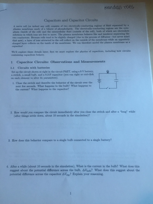 Solved Capacitors and Capacitor Curcuits worksheet, help! | Chegg.com