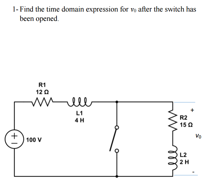 Solved Find the time domain expression for v_0 after the | Chegg.com