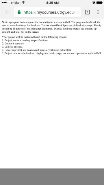 Solved Write a program that computes the tax and lip on a | Chegg.com