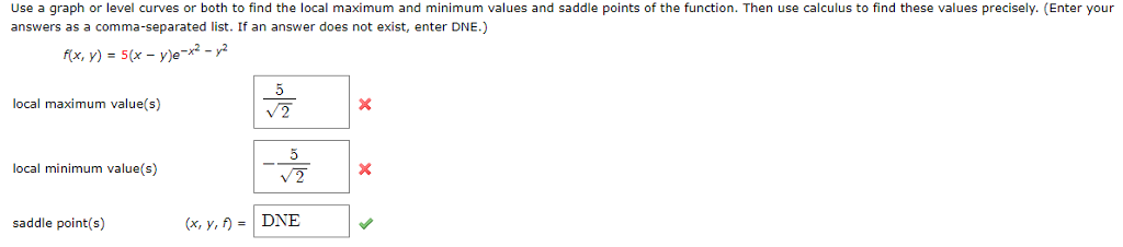 Solved Use a graph or level curves or both to find the local | Chegg.com
