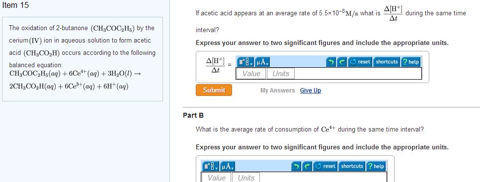 Solved The oxidation of2-butanone (CH3COC2H5) by the | Chegg.com