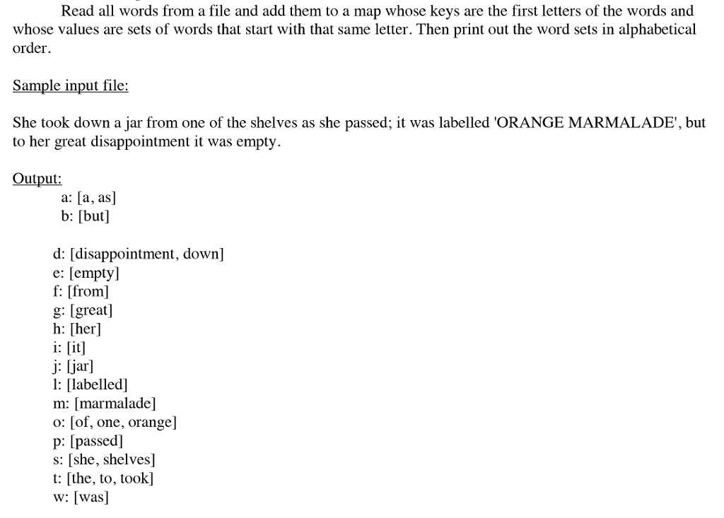 Solved The file is test.txt for example with the above text | Chegg.com