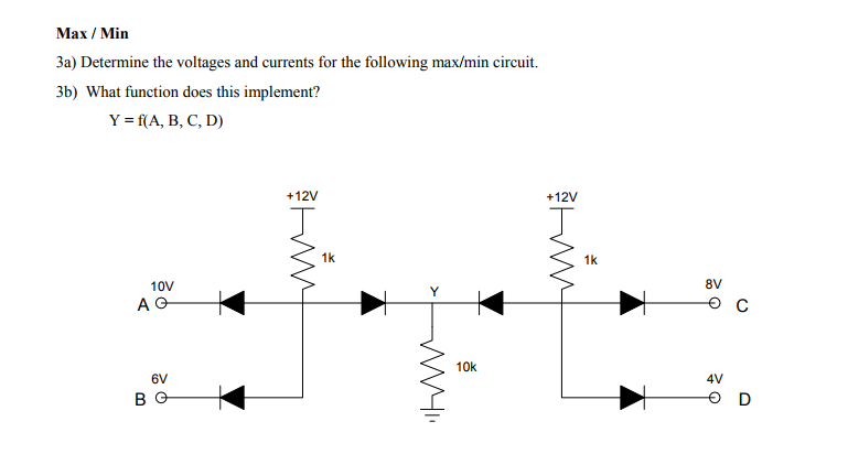Solved Max Min Determine the voltages and currents for the | Chegg.com