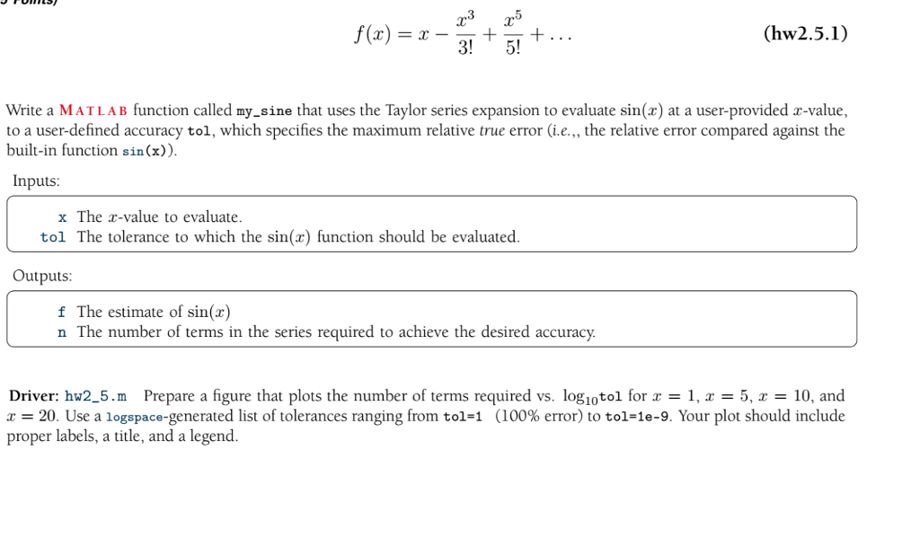 Solved Fx X X33 X55 Write A Matlab Function 6675