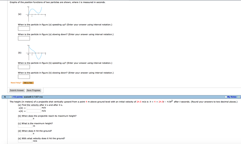 Solved Graphs of the position functions of two particles are | Chegg.com