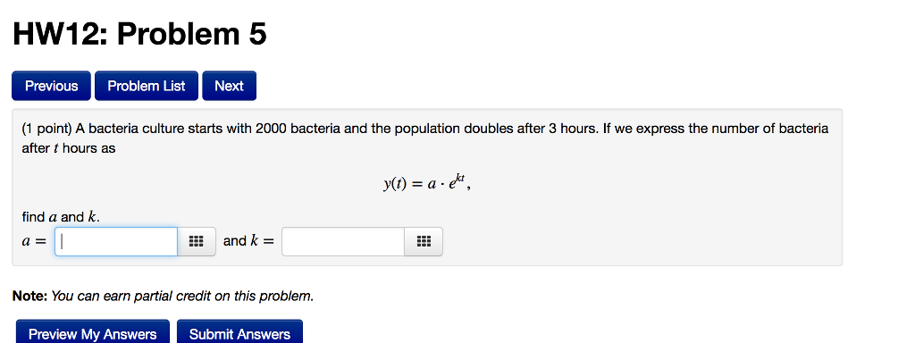 Solved HW12: Problem 5 Previous Problem List Next (1 point) | Chegg.com