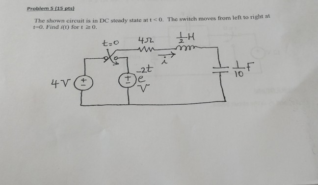 Solved: Problem 5(15 Pts) The Shown Circuit Is In DC Stead... | Chegg.com