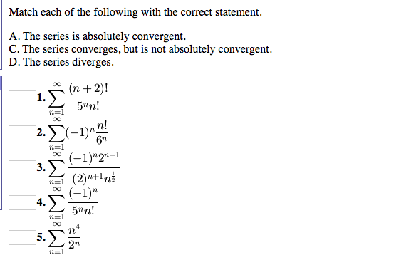 Solved Match each of the following with the correct | Chegg.com