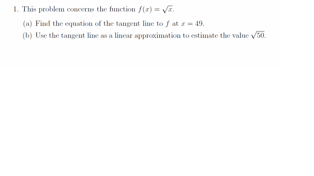 Solved Concerns the function f(x) = Squareroot x. (a) Find | Chegg.com