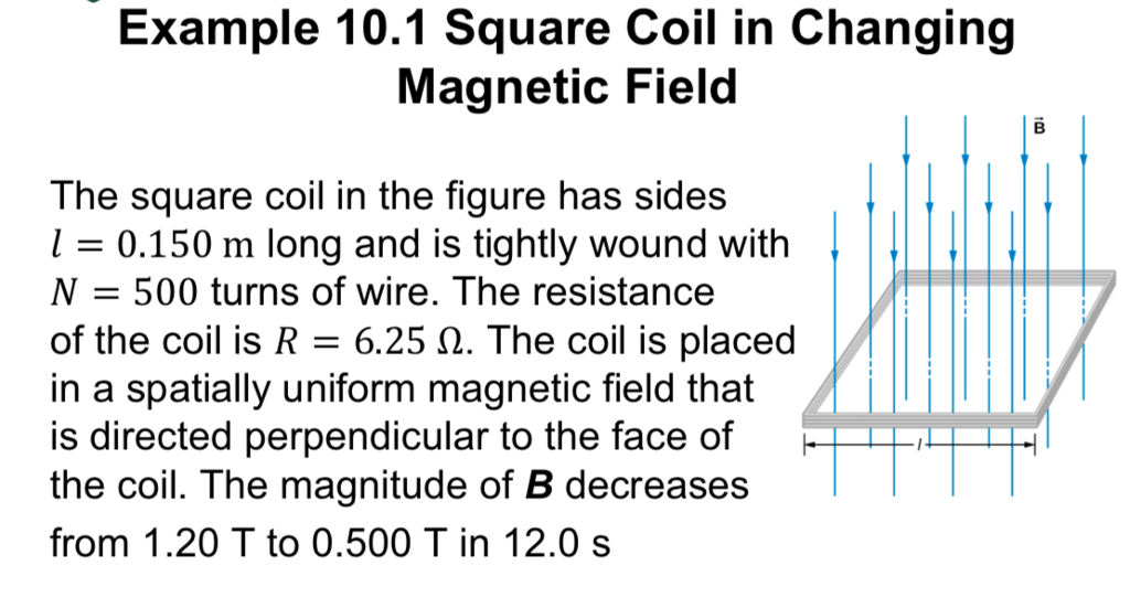 Solved Example 10.1 Square Coil in Changing Magnetic Field | Chegg.com