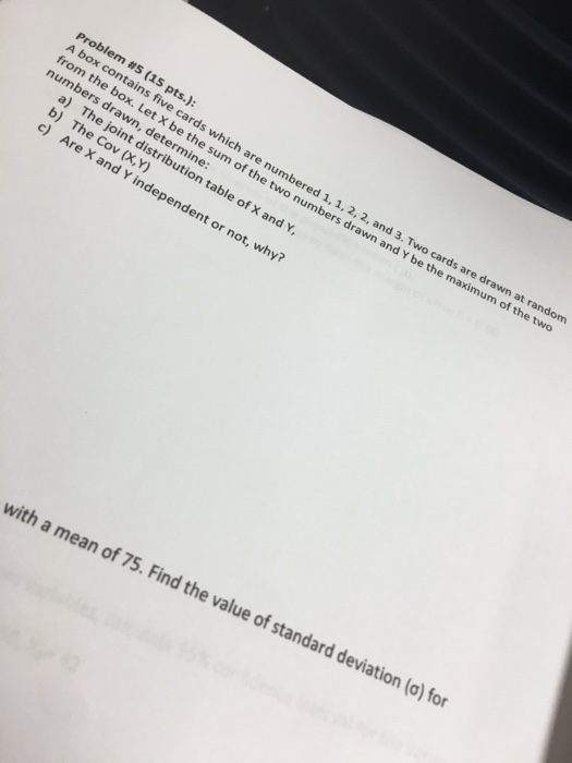 Solved A box contains five cards which are numbered 1, 1, | Chegg.com