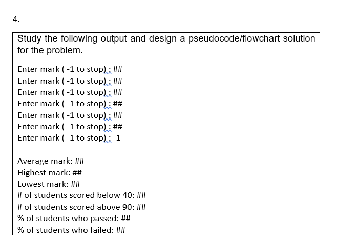 Solved Study the following output and design a | Chegg.com