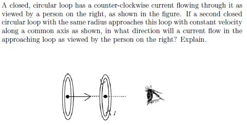 Solved A closed, circular loop has a counter-clockwise | Chegg.com