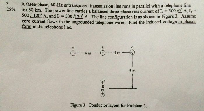 Solved A three-phase, 60-Hz untransposed transmission line | Chegg.com