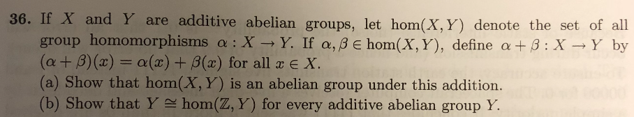 Solved 36. If X and Y are additive abelian groups, let | Chegg.com