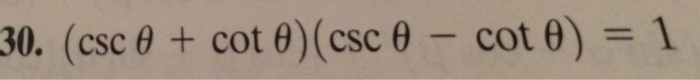 Solved 30. (csc 0 cot 0) (csc cot e) | Chegg.com