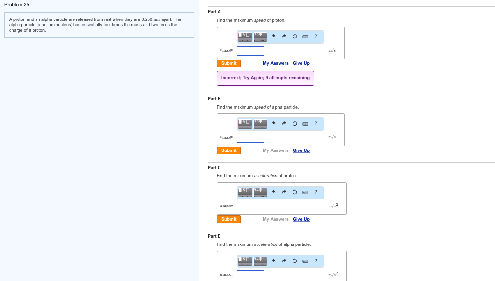 Solved A proton and an alpha particle are released from rest | Chegg.com