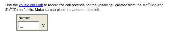 Solved Use the voltaic cells lab to record the cell | Chegg.com
