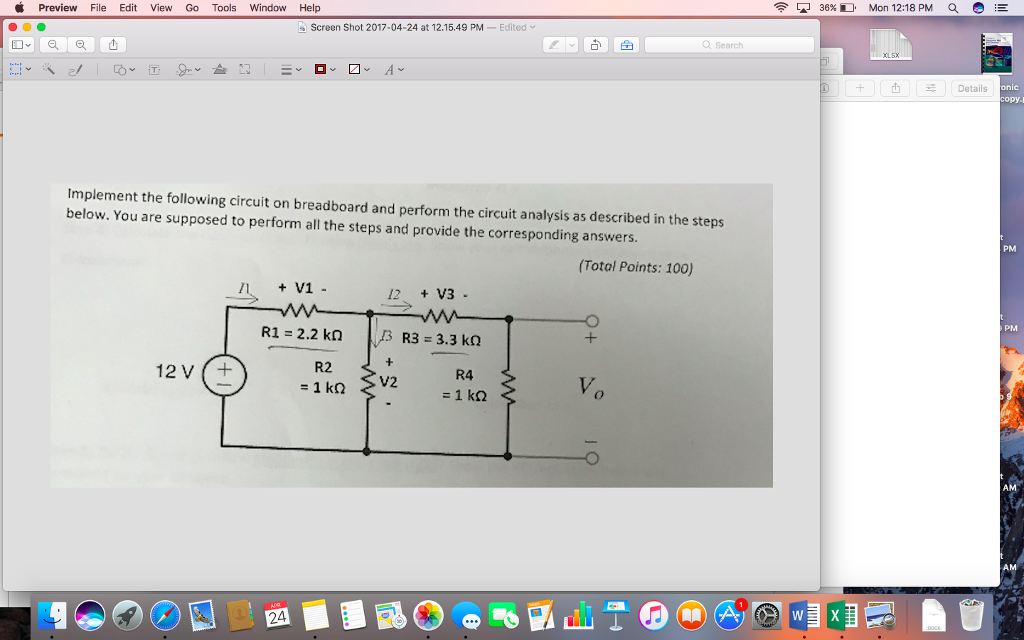 Solved Implement the following circuit on breadboard and | Chegg.com