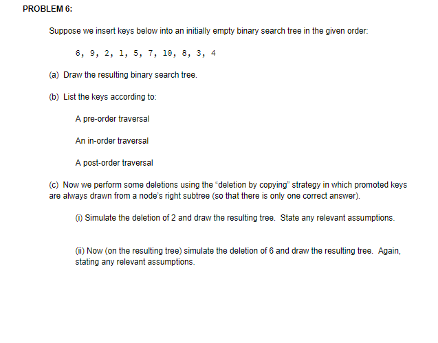 Solved Problem 6 Suppose We Insert Keys Below Into An 2439