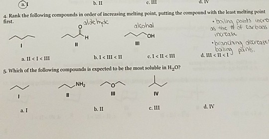 Solved 4. Rank the following compounds in order of | Chegg.com