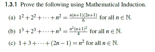 Solved 1.3.1 Prove the following using Mathematical | Chegg.com