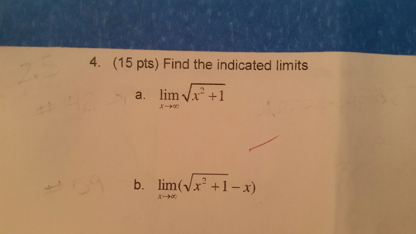 Solved Find the indicated limits Lim Squareroot Lim_x | Chegg.com