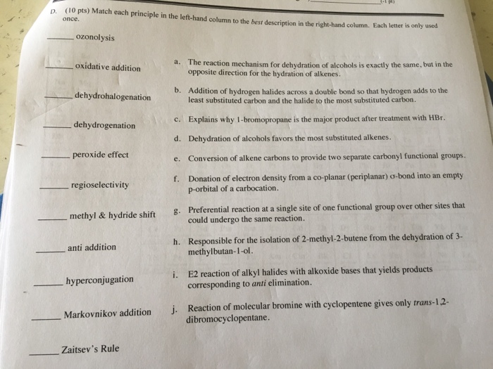 Solved Match each principle in the left-hand column to the | Chegg.com