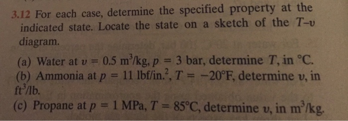 Solved For each case, determine the specified property at | Chegg.com