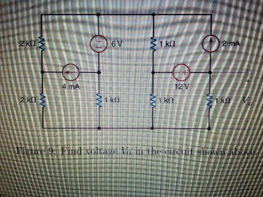 Solved Figure 9: Find voltage V0 in the circuit shown above. | Chegg.com