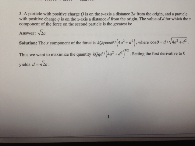 Solved A particle with positive charge Q is on the y-axis a | Chegg.com