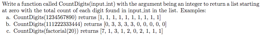 Solved Write A Function Called Countdigits Input Int With