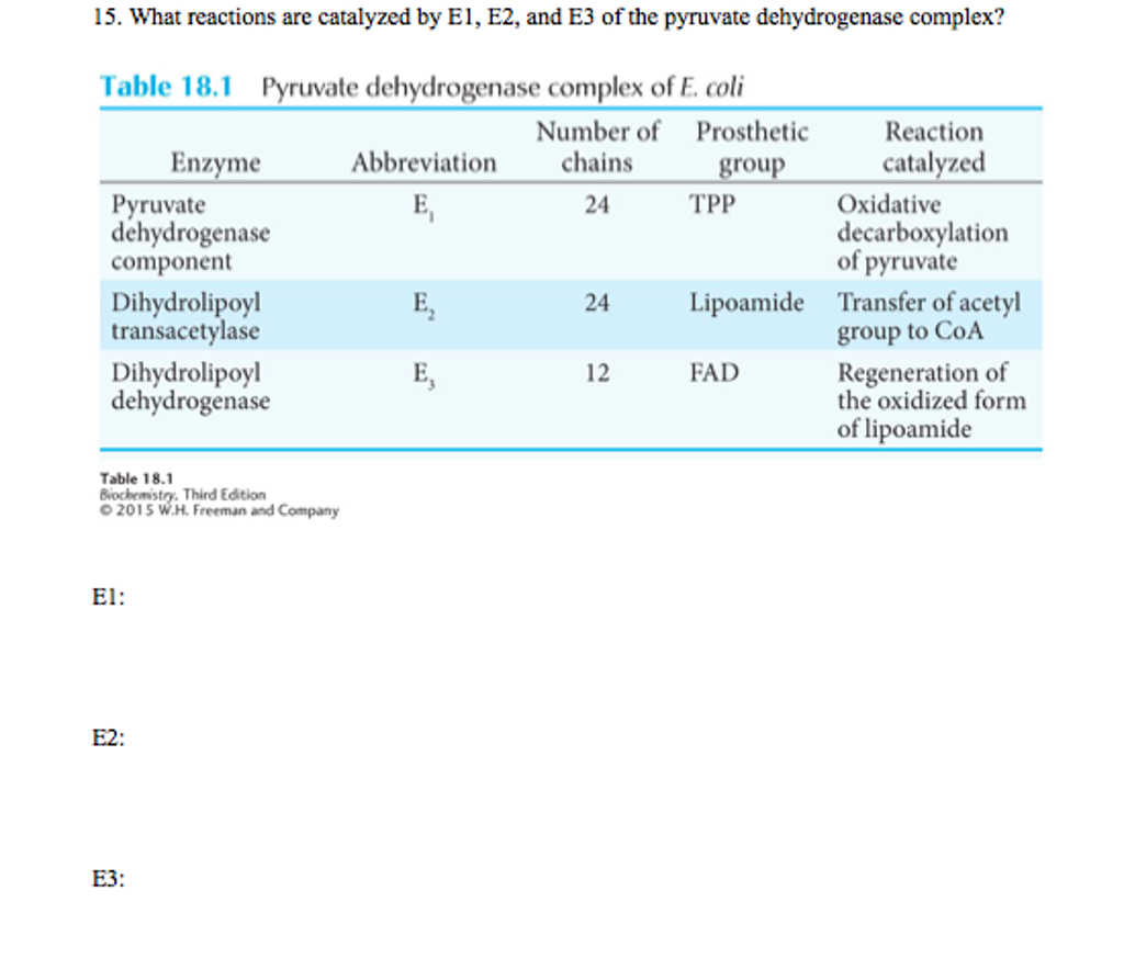 Solved What reactions are catalyzed by E1 E2, and E3 of the | Chegg.com