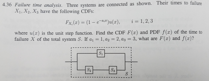 Solved 4.36 Failure time analysis. Three systems are | Chegg.com