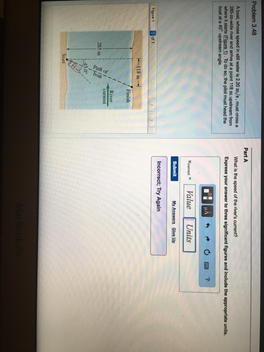 Solved A boat, whose speed in still water 1 2 20 m/s. must | Chegg.com