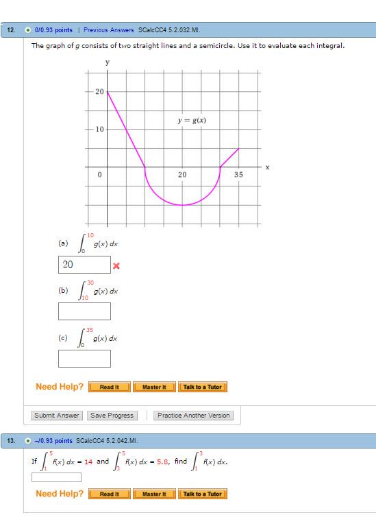 Solved The graph of g consists of two straight lines and a | Chegg.com