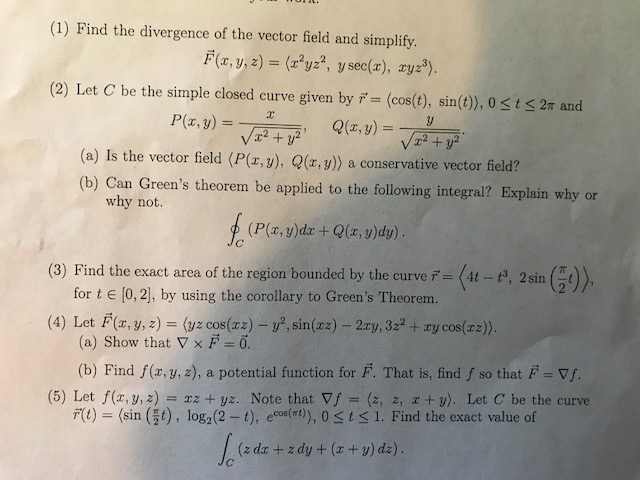 Solved Find the divergence of the vector field and simplify. | Chegg.com