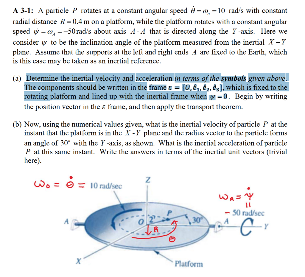Solved A 3-1 : A particle P rotates at a constant angular | Chegg.com