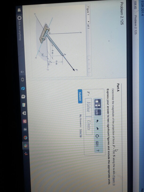 Solved Determine The Magnitude Of The Projection Of Force F