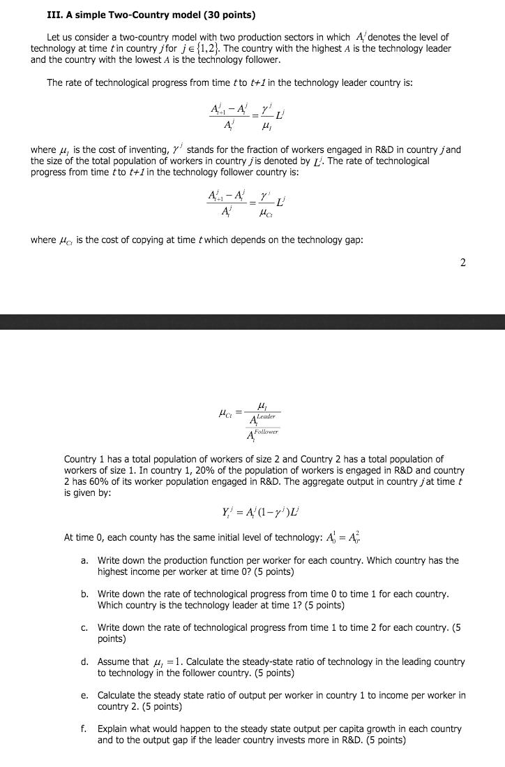 Let us consider a two-country model with two | Chegg.com