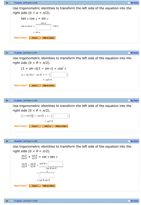 Solved Use trigonometric identities to transform the left | Chegg.com